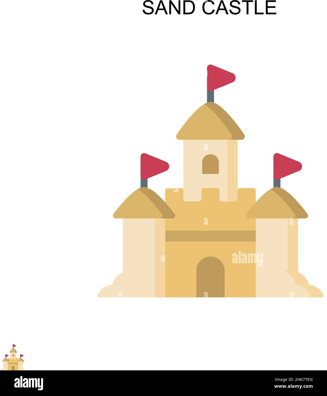 Sand castle Simple vector icon. Illustration symbol design template for ...