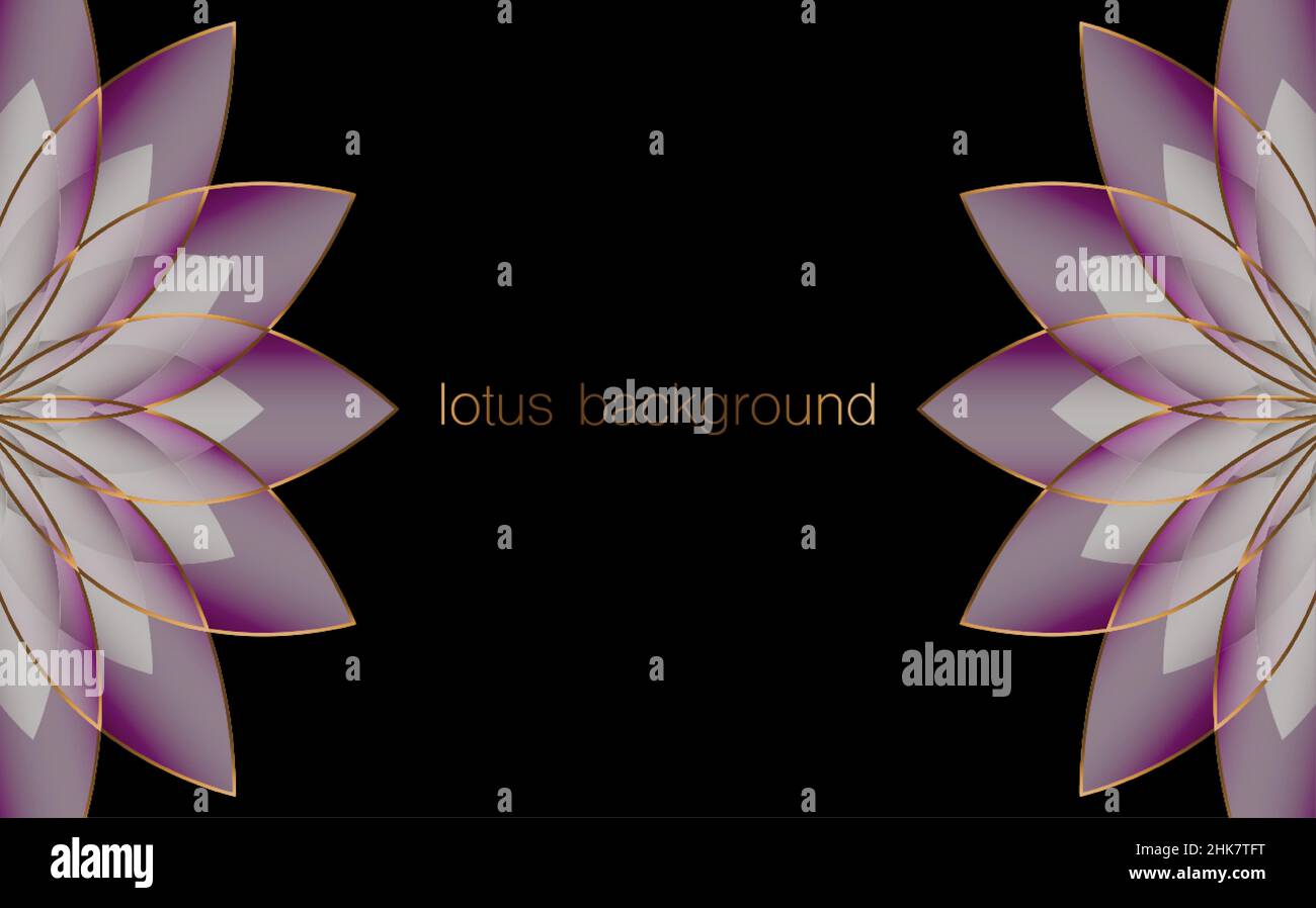 Lotus Black Banner Template, Purple Flower of Life. Sacred Geometry ...