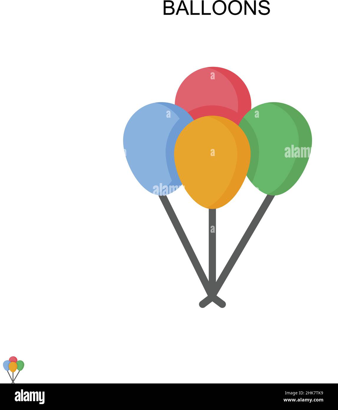 Balloons Simple vector icon. Illustration symbol design template for ...