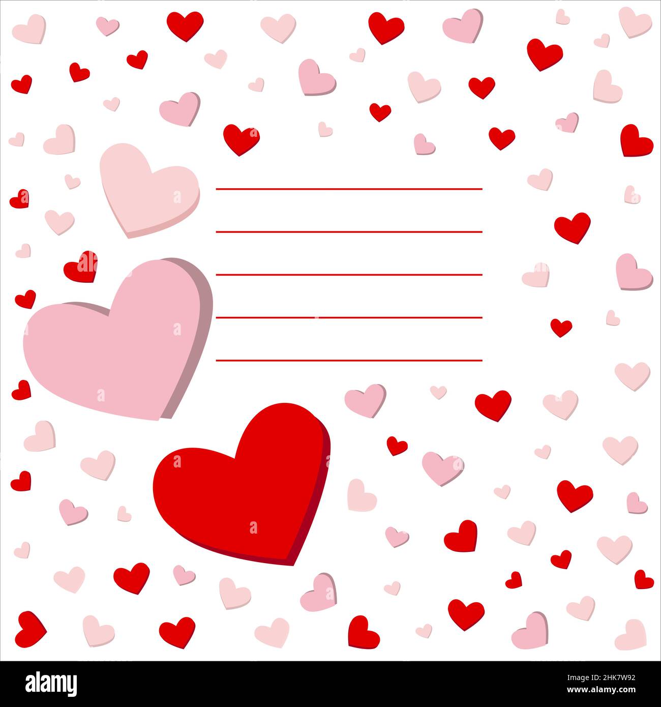 Design from multicolored hearts. Template for greeting card, sticker ...
