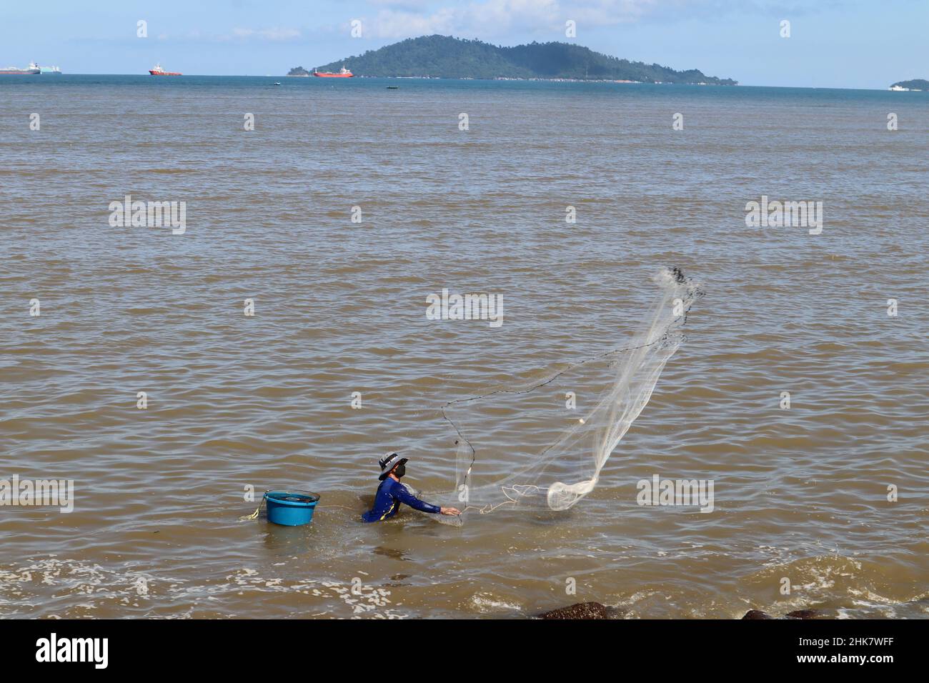 Teluk Likas Fishing Stock Photo - Alamy