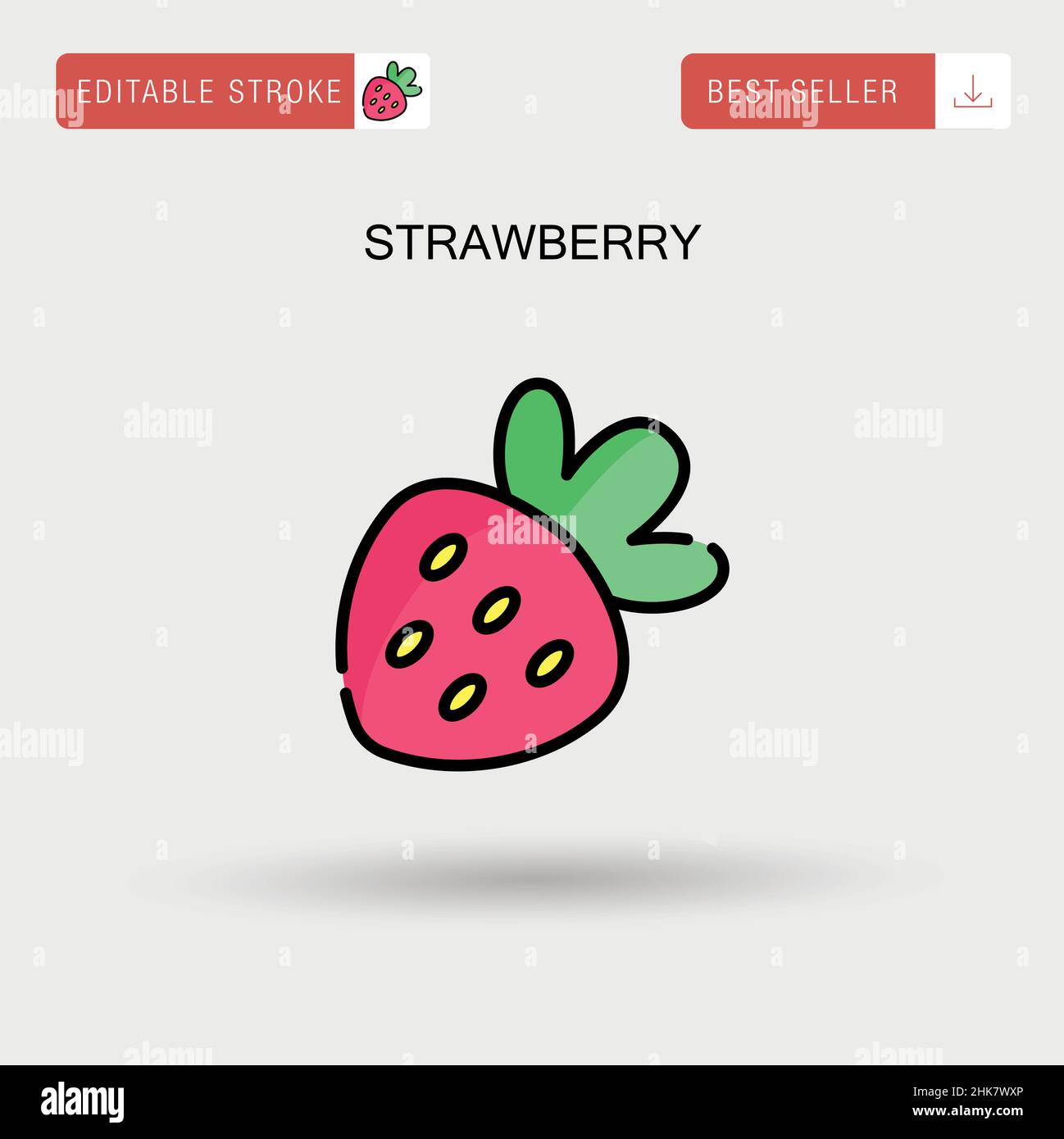 Strawberry Simple vector icon Stock Vector Image & Art - Alamy