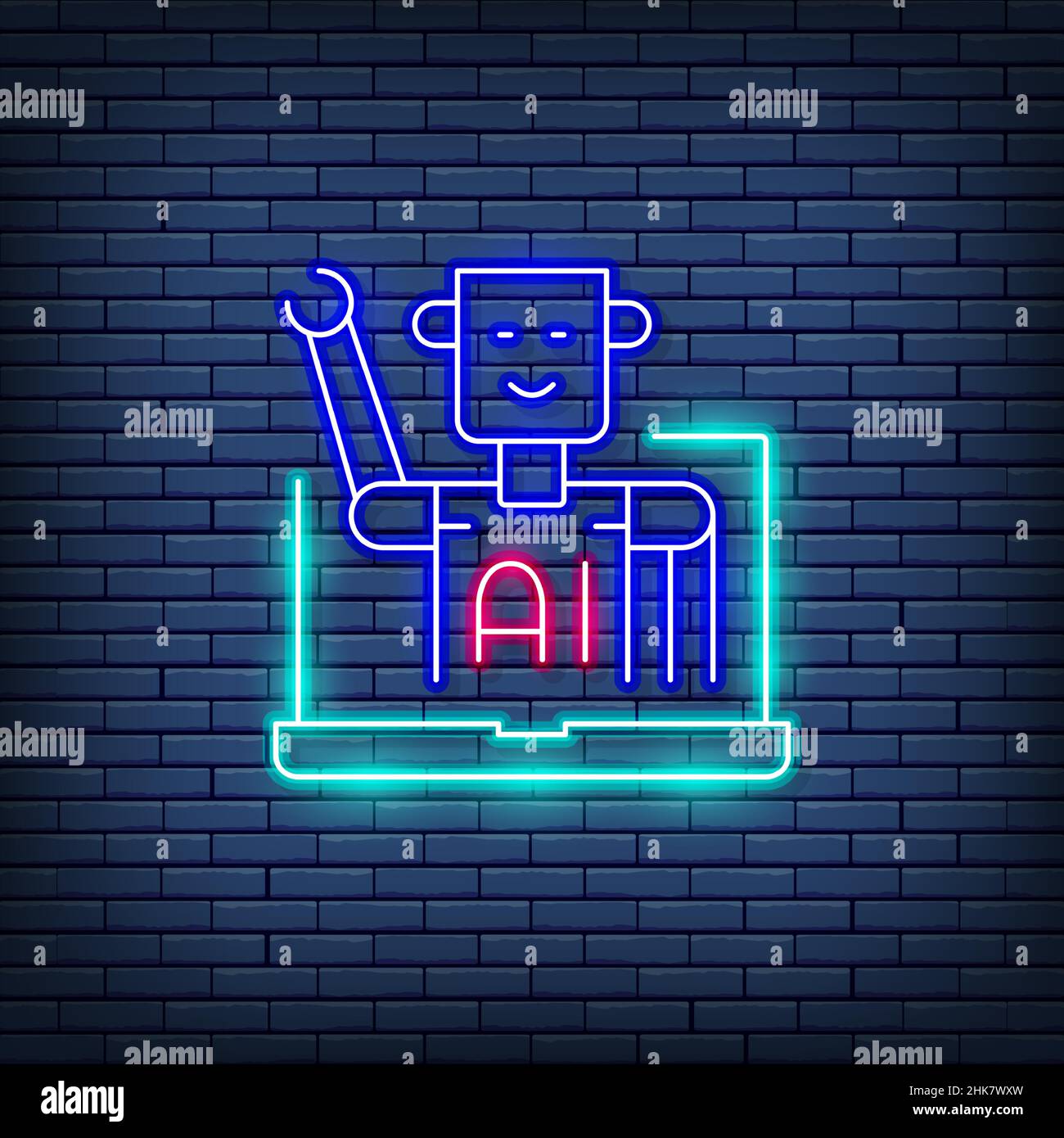 Neon icon chatbot icon hi-res stock photography and images - Alamy
