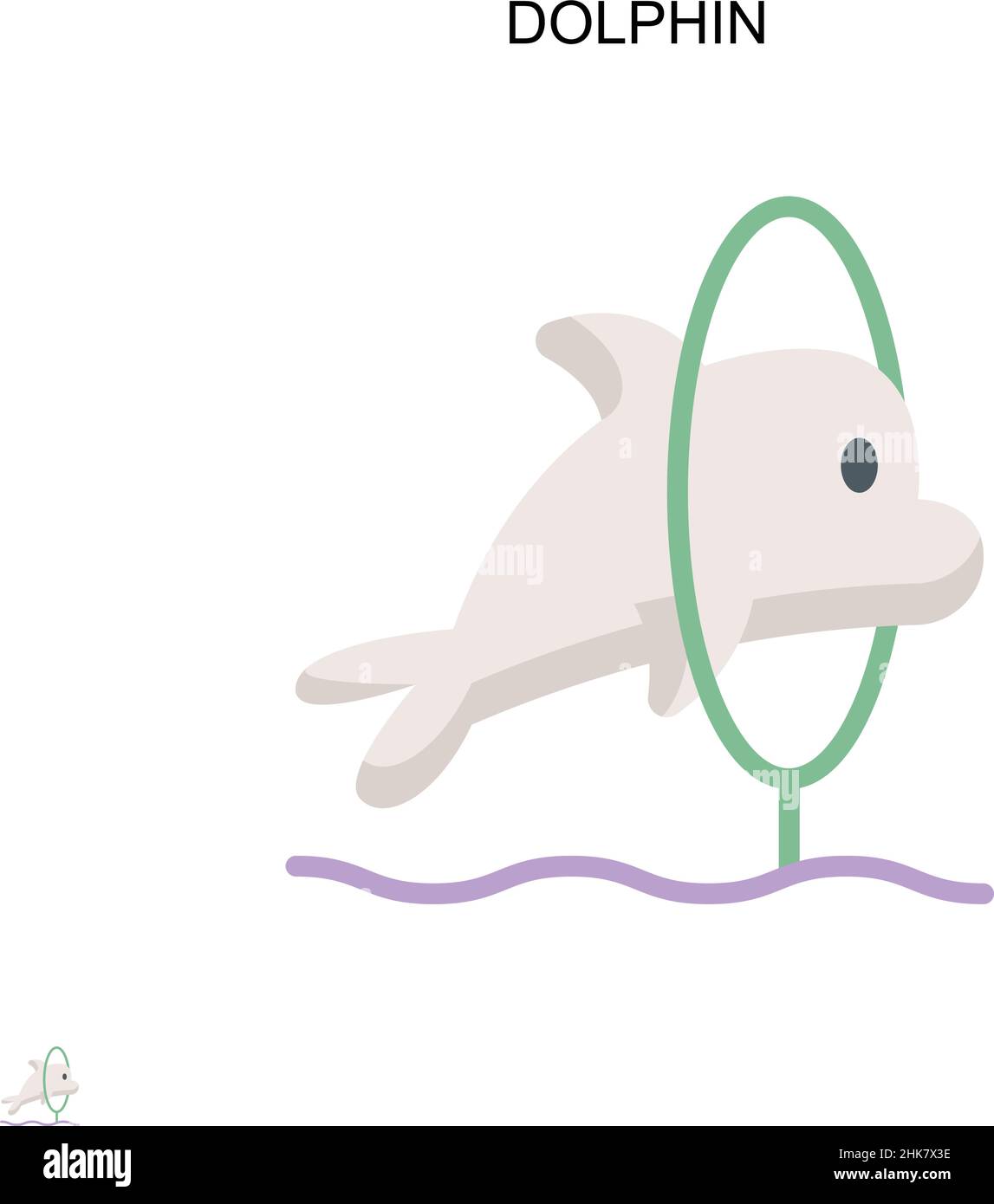 Dolphin Simple vector icon. Illustration symbol design template for web ...