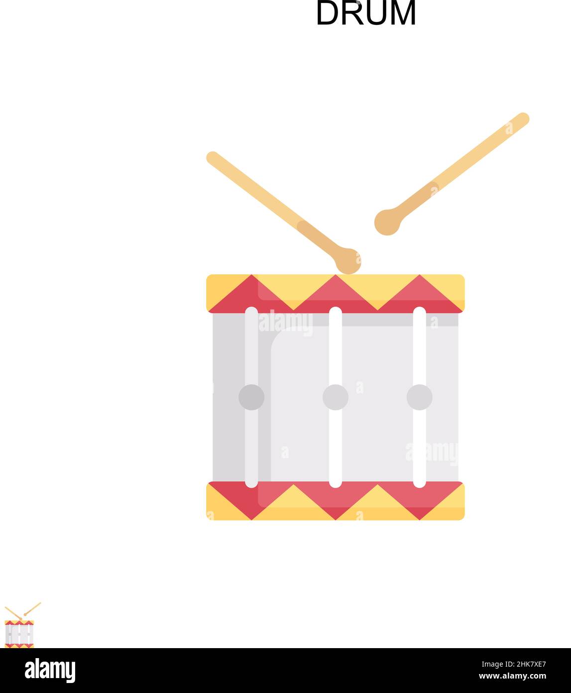 Drum Simple vector icon. Illustration symbol design template for web ...