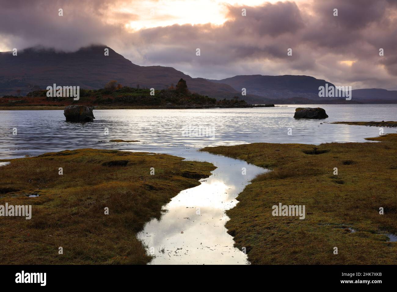 View from Torridon Village looking across Upper Loch Torridon. North ...