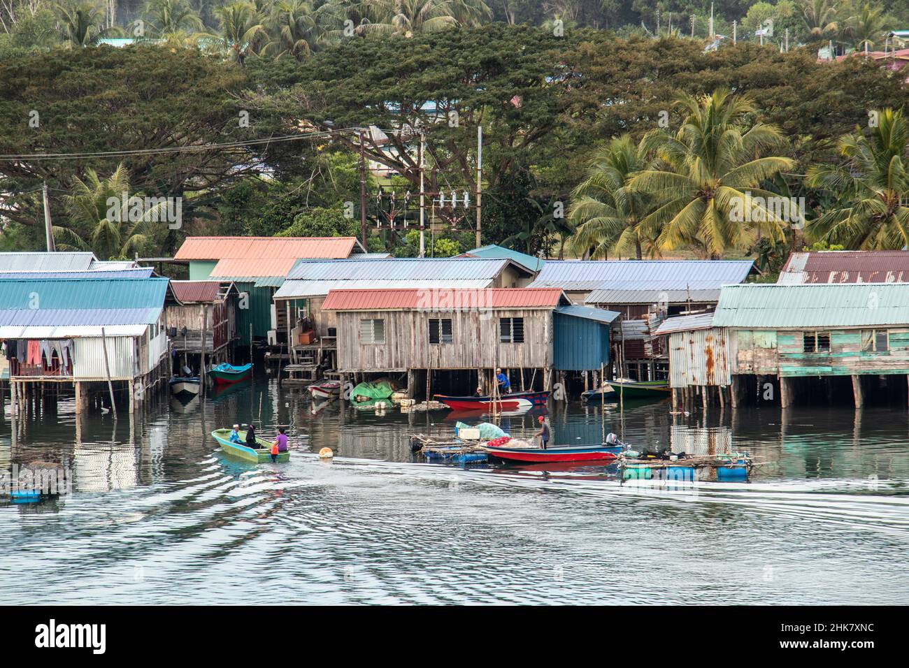 Fishing Village on the Mengkabong river Sabah Borneo Malaysia Stock ...