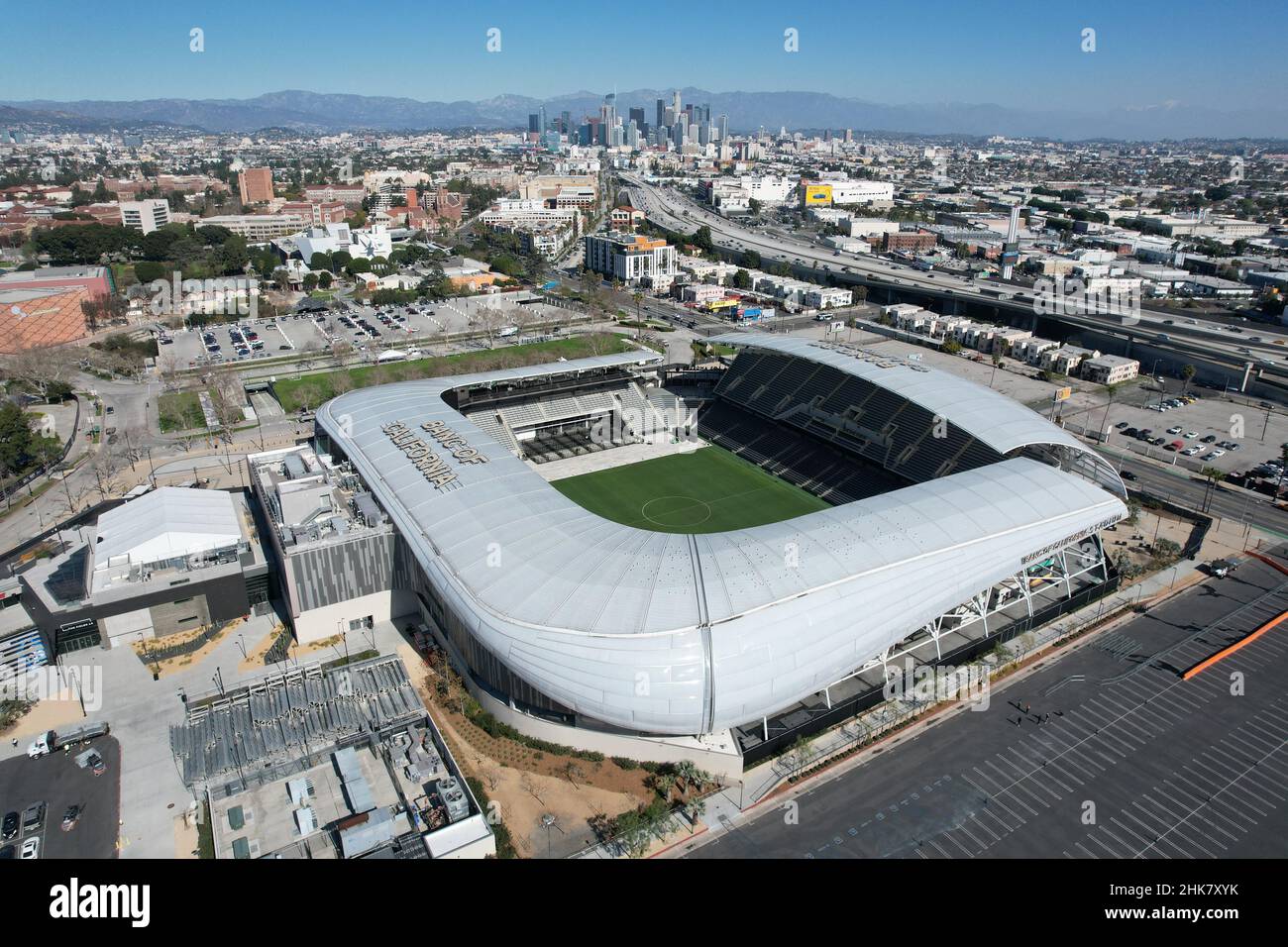 Los Angeles, United States. 02nd Feb, 2022. An aerial view of Banc of ...