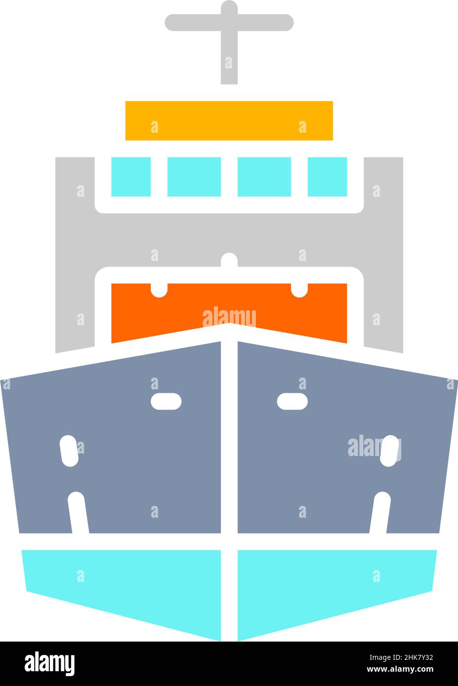Vector cargo ship, oil transportation, steamer, cruise white line icon ...