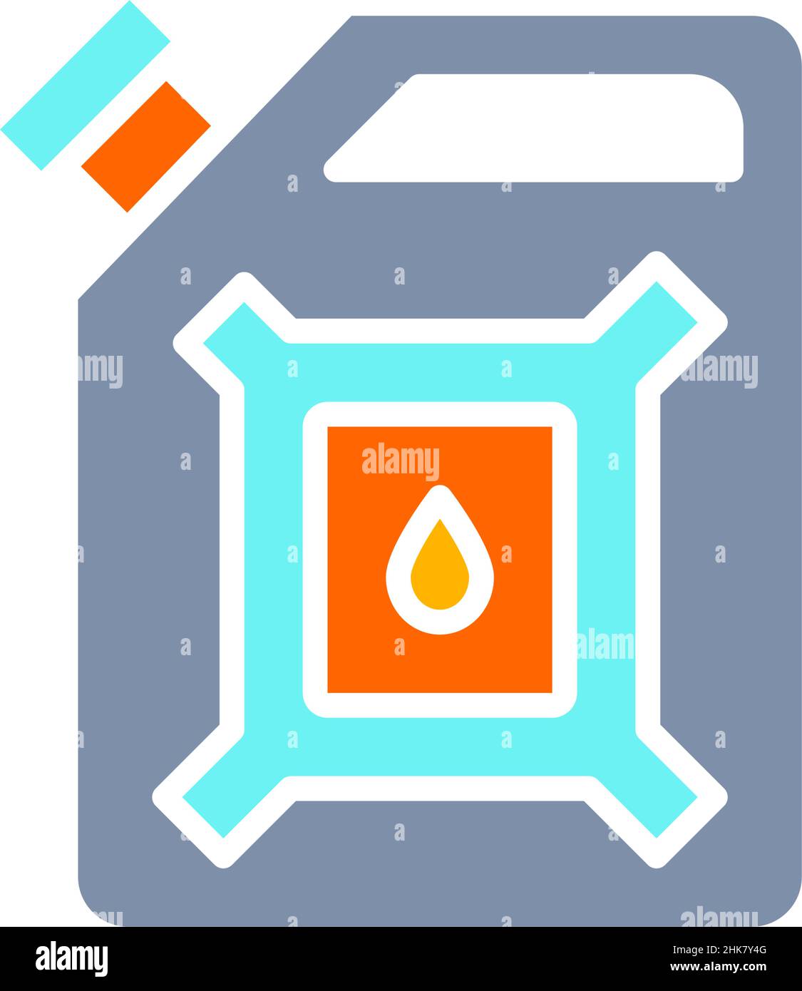 Vector oil gallon, gasoline canister, petrol jerrican white line icon ...