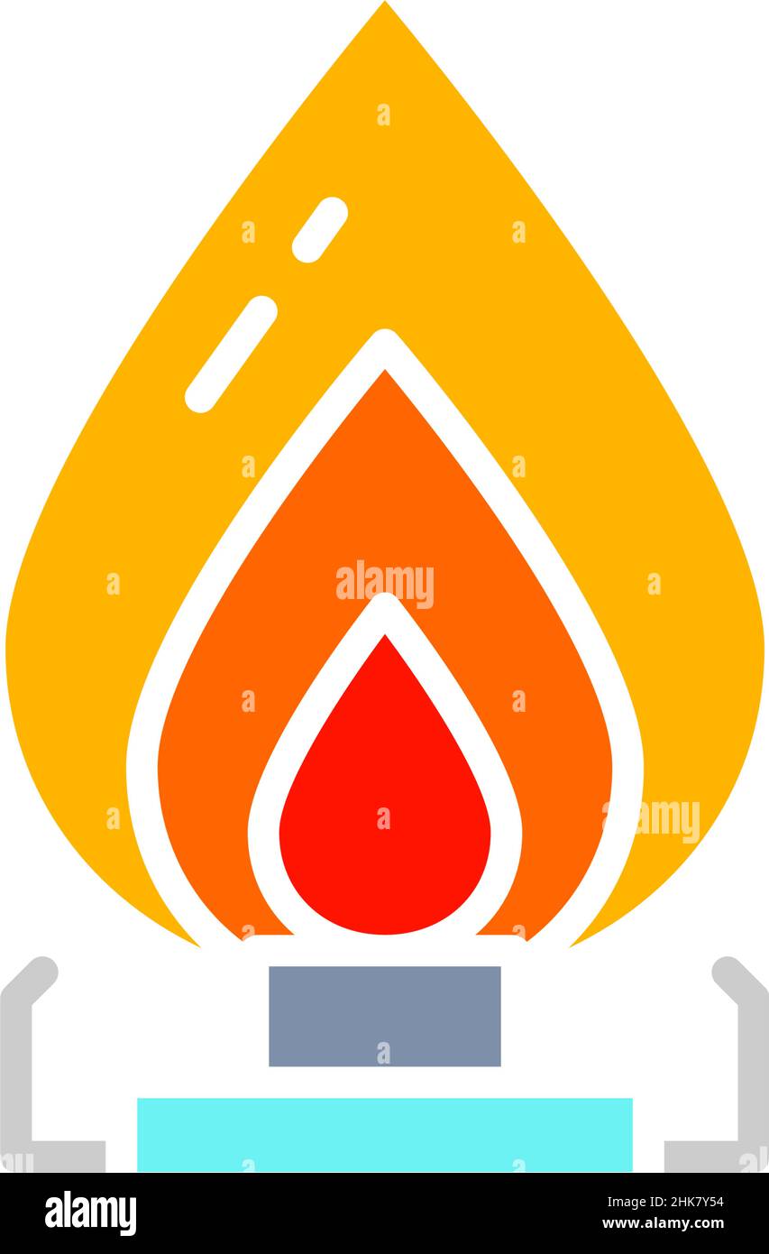 Gas burner icon linear Cut Out Stock Images & Pictures - Alamy