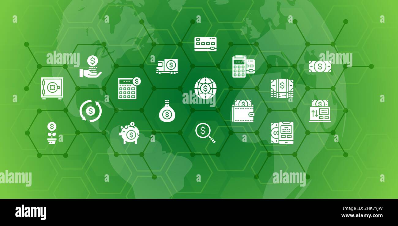 Money and Banking infographic banner with icon elements. Credit Card ...