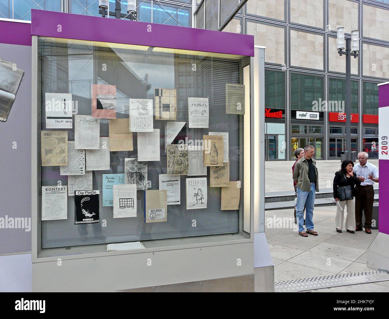 Exhibition german reunification on alexanderplatz hi-res stock ...