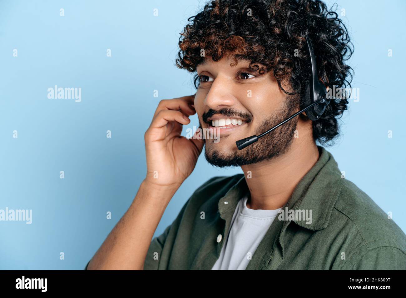 Happy young indian call center hi-res stock photography and images - Alamy