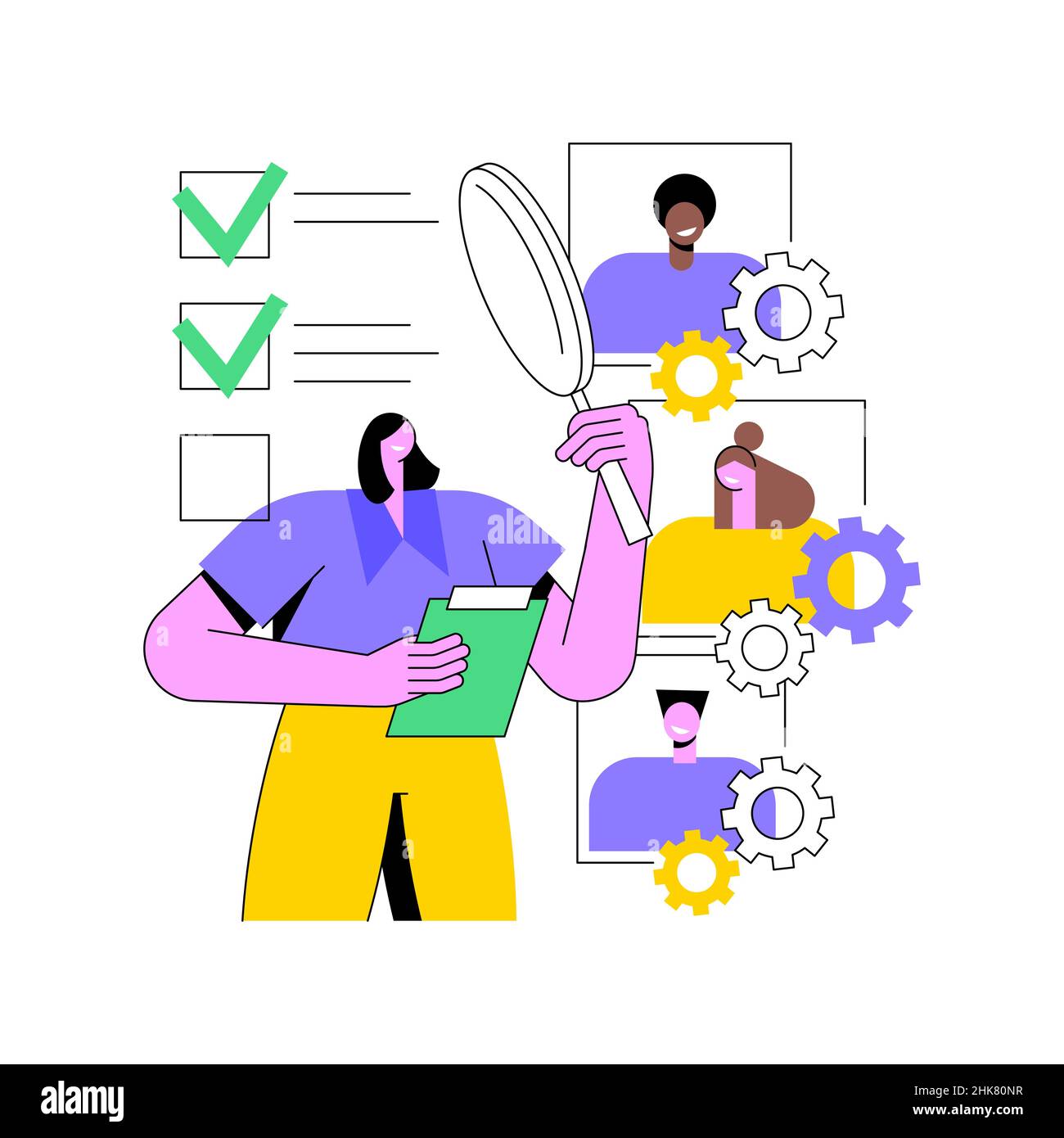 Employee assessment abstract concept vector illustration. Employee ...