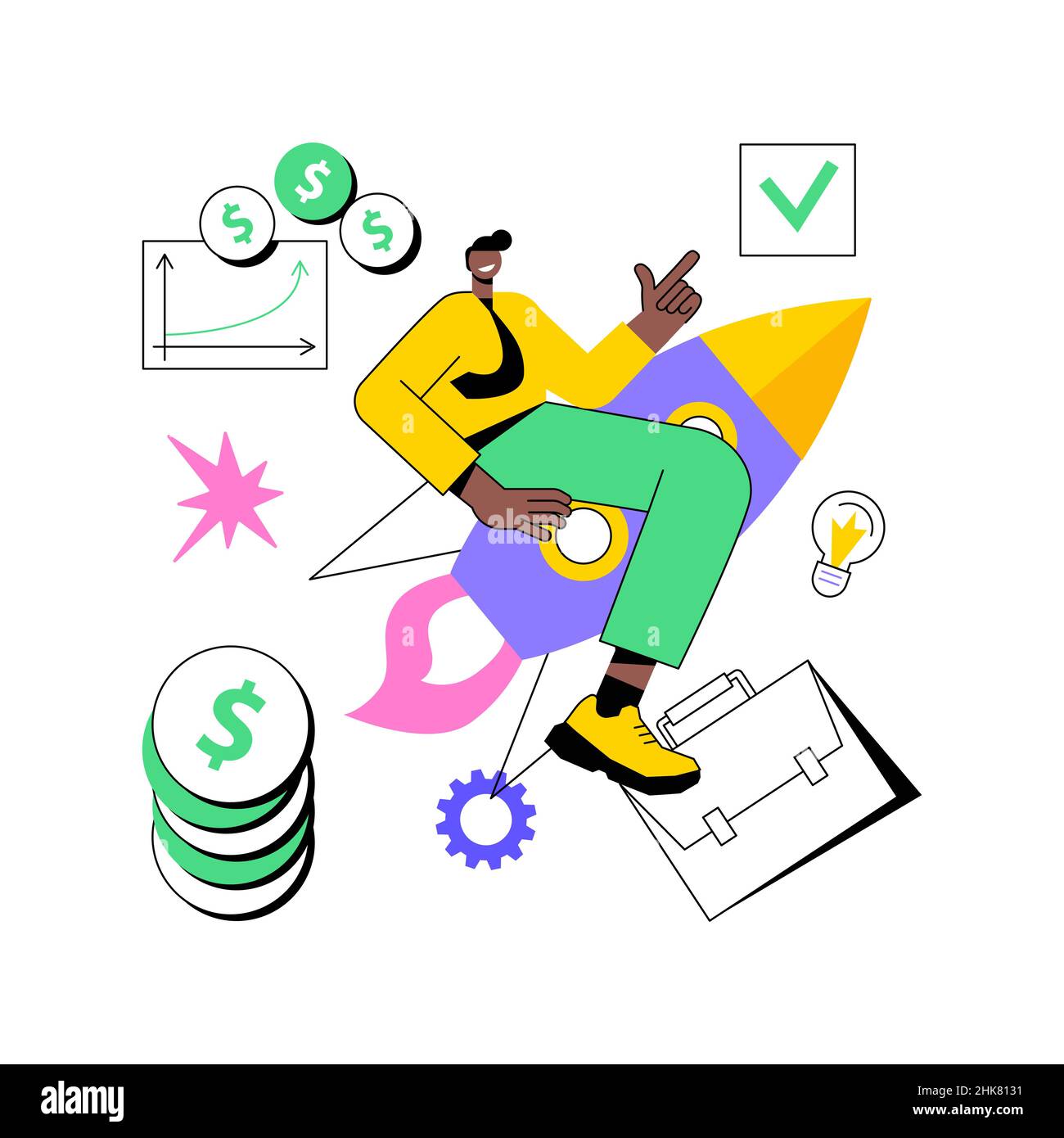 Business growth abstract concept vector illustration. Sustainable ...
