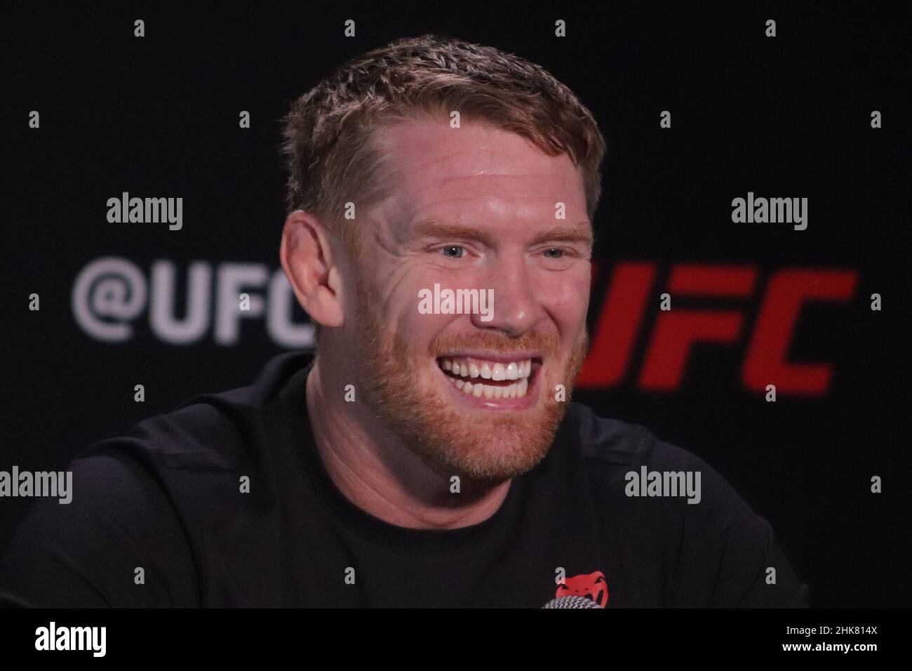 LAS VEGAS, NV - FEBRUARY 2: Sam Alvey interacts with media during the ...
