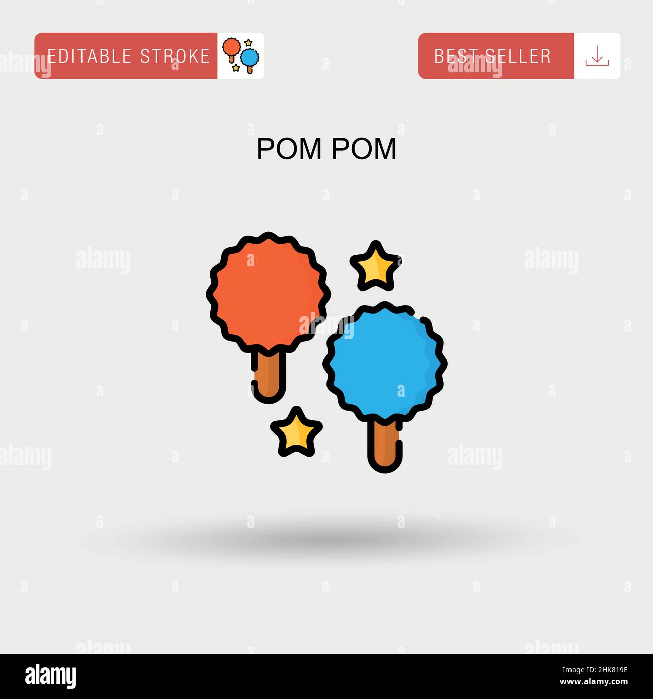Pom pom Simple vector icon Stock Vector Image & Art - Alamy