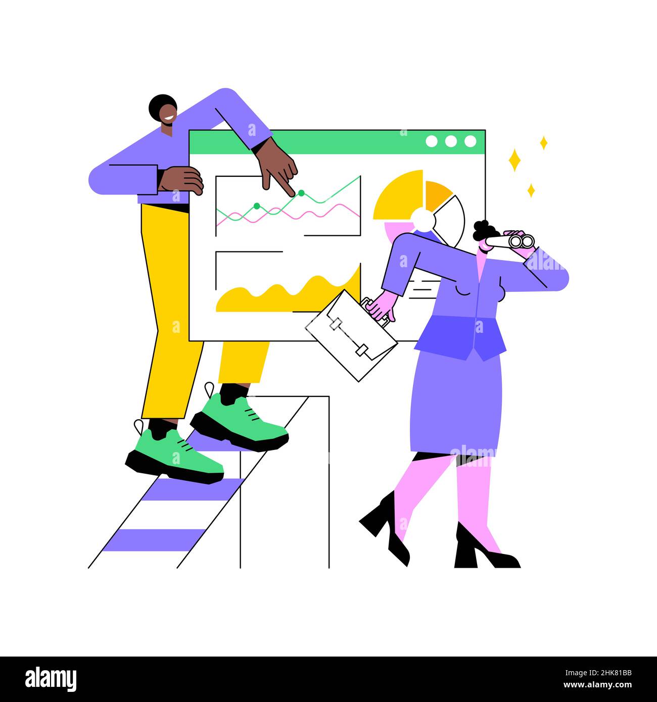 Business trend abstract concept vector illustration. Choosing direction ...