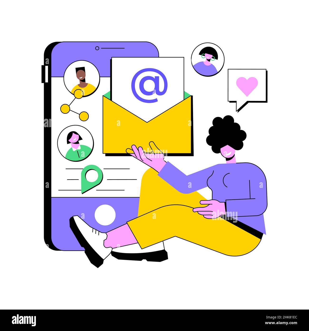 Email marketing abstract concept vector illustration. Email newsletter ...
