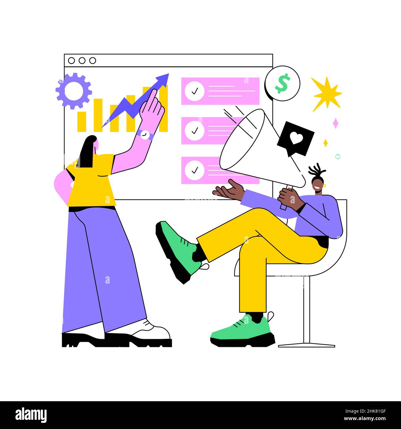 PR strategy abstract concept vector illustration. Public relations job ...