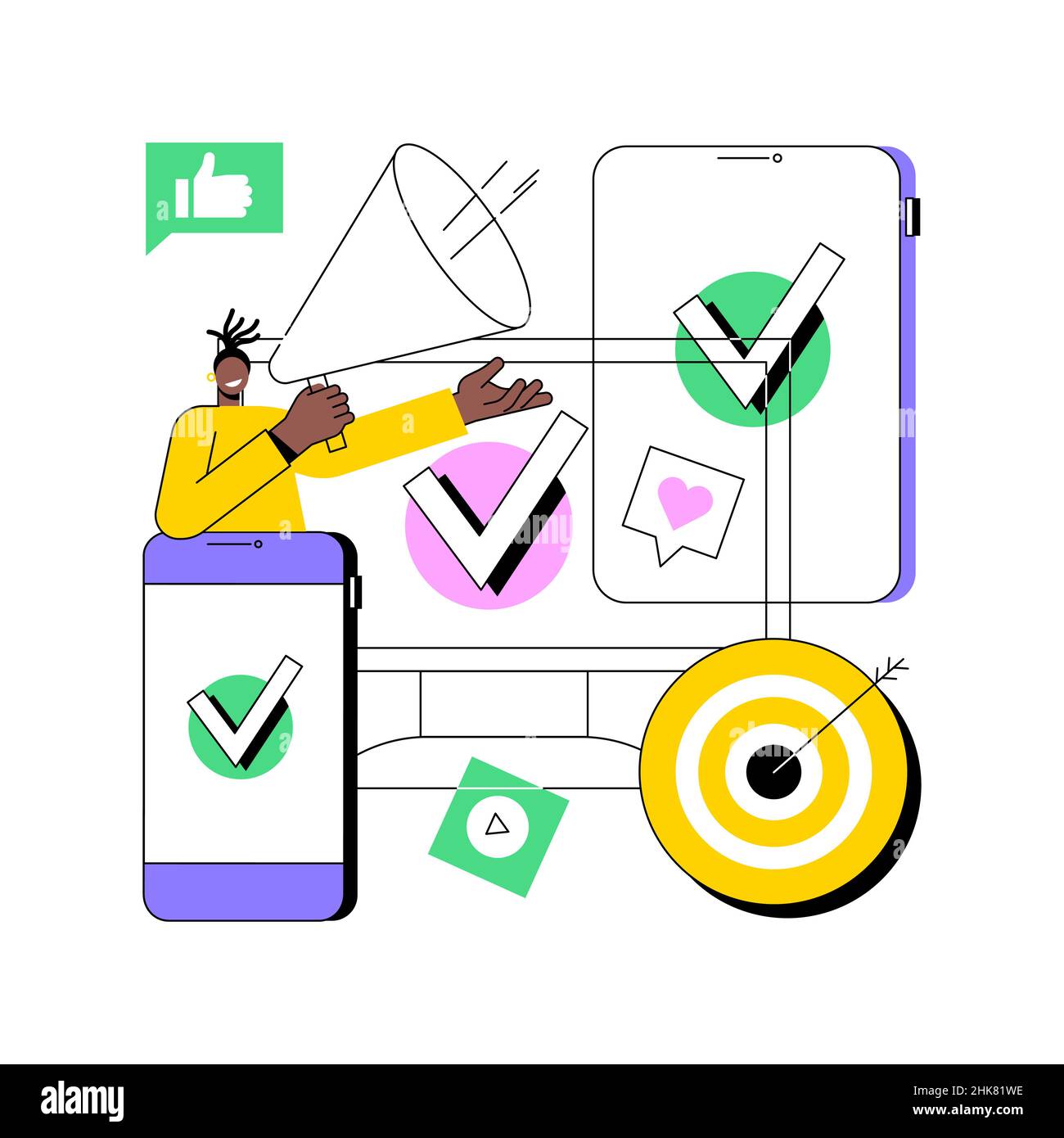 Multi device targeting abstract concept vector illustration. Cross ...
