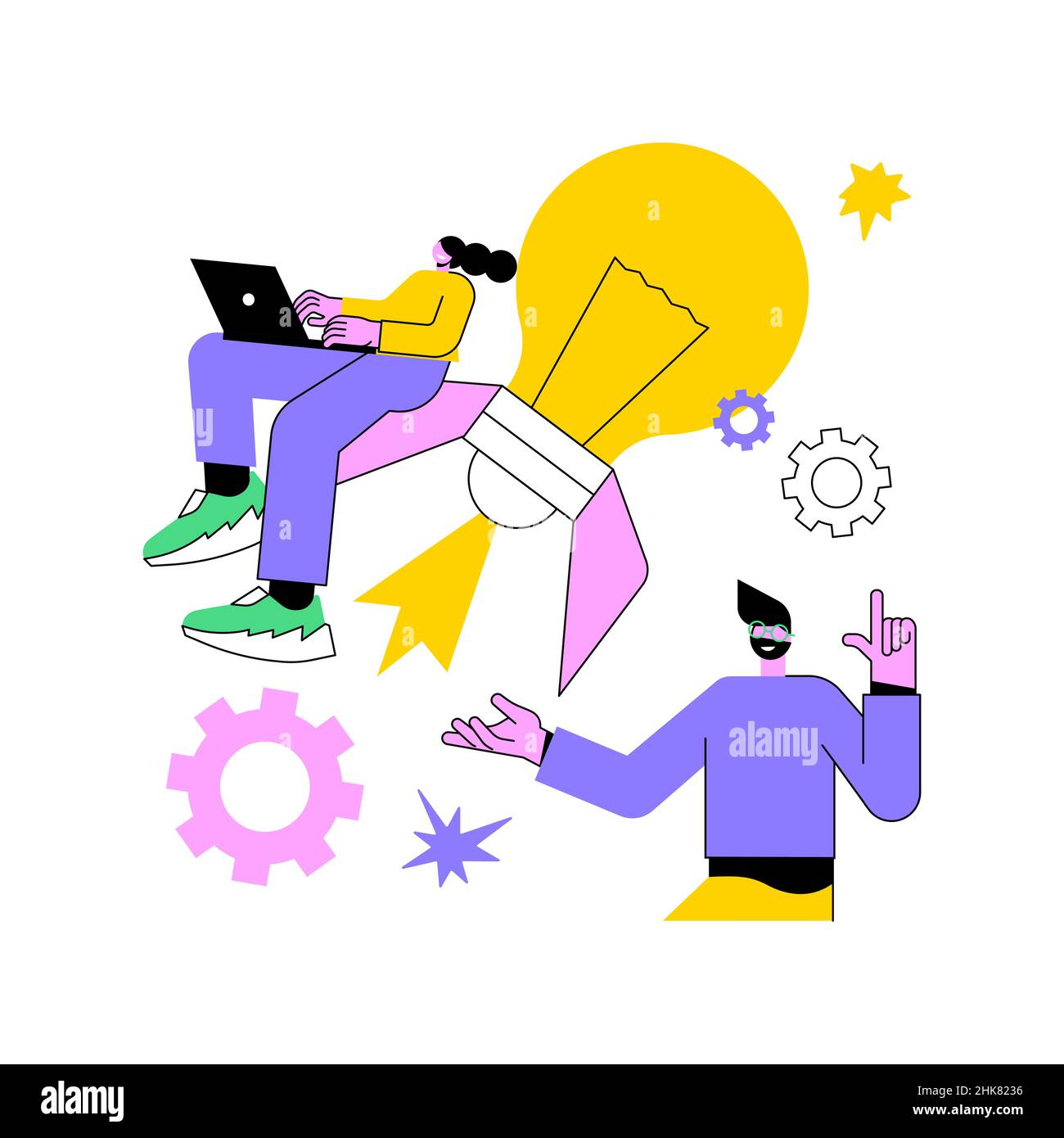 Innovative solution abstract concept vector illustration. Innovative ...