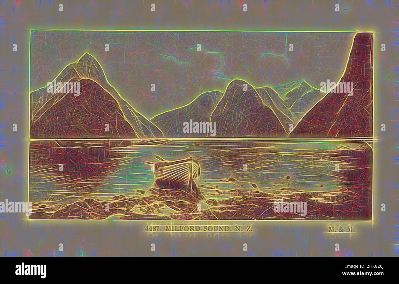 Inspired by Milford Sound, New Zealand, Muir & Moodie studio, 1900-1903 ...