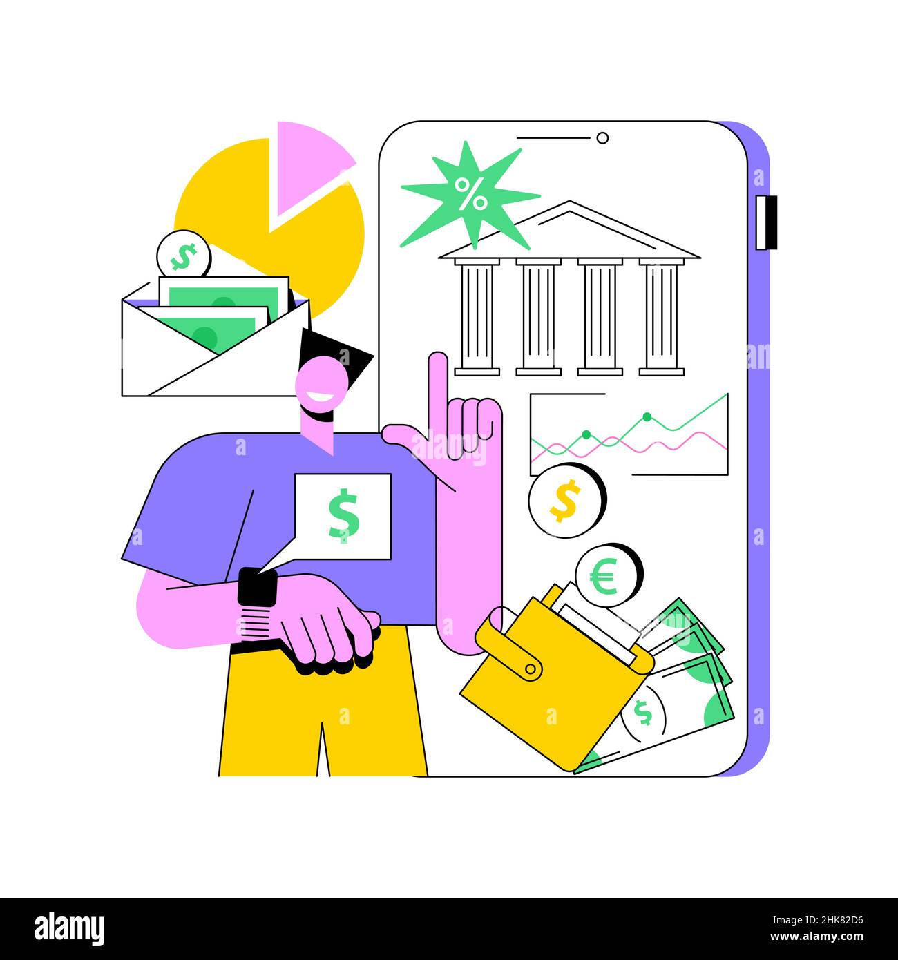 Banking operations abstract concept vector illustration. Main banking ...