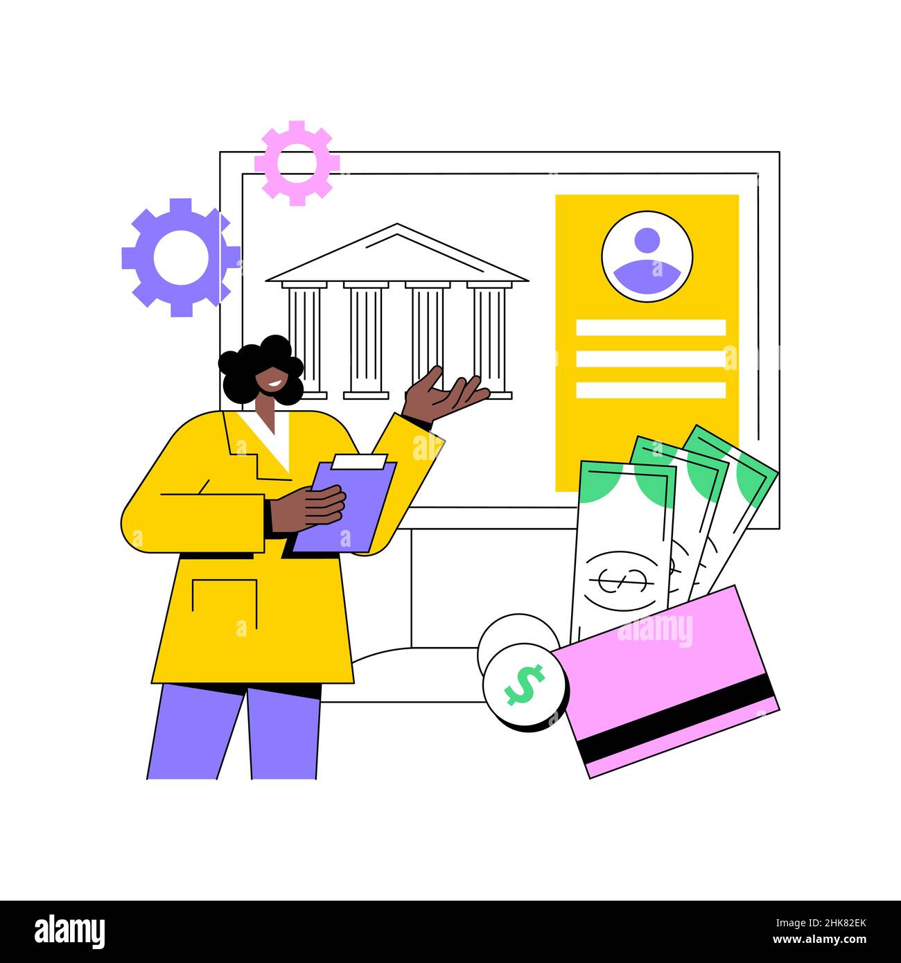 Bank account abstract concept vector illustration. Personal bank ...