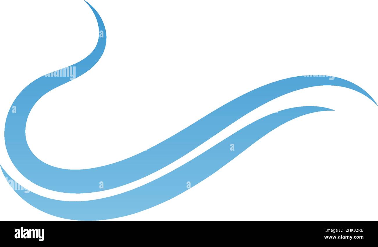 Two simple water wave lines illustration logo icon template Stock ...