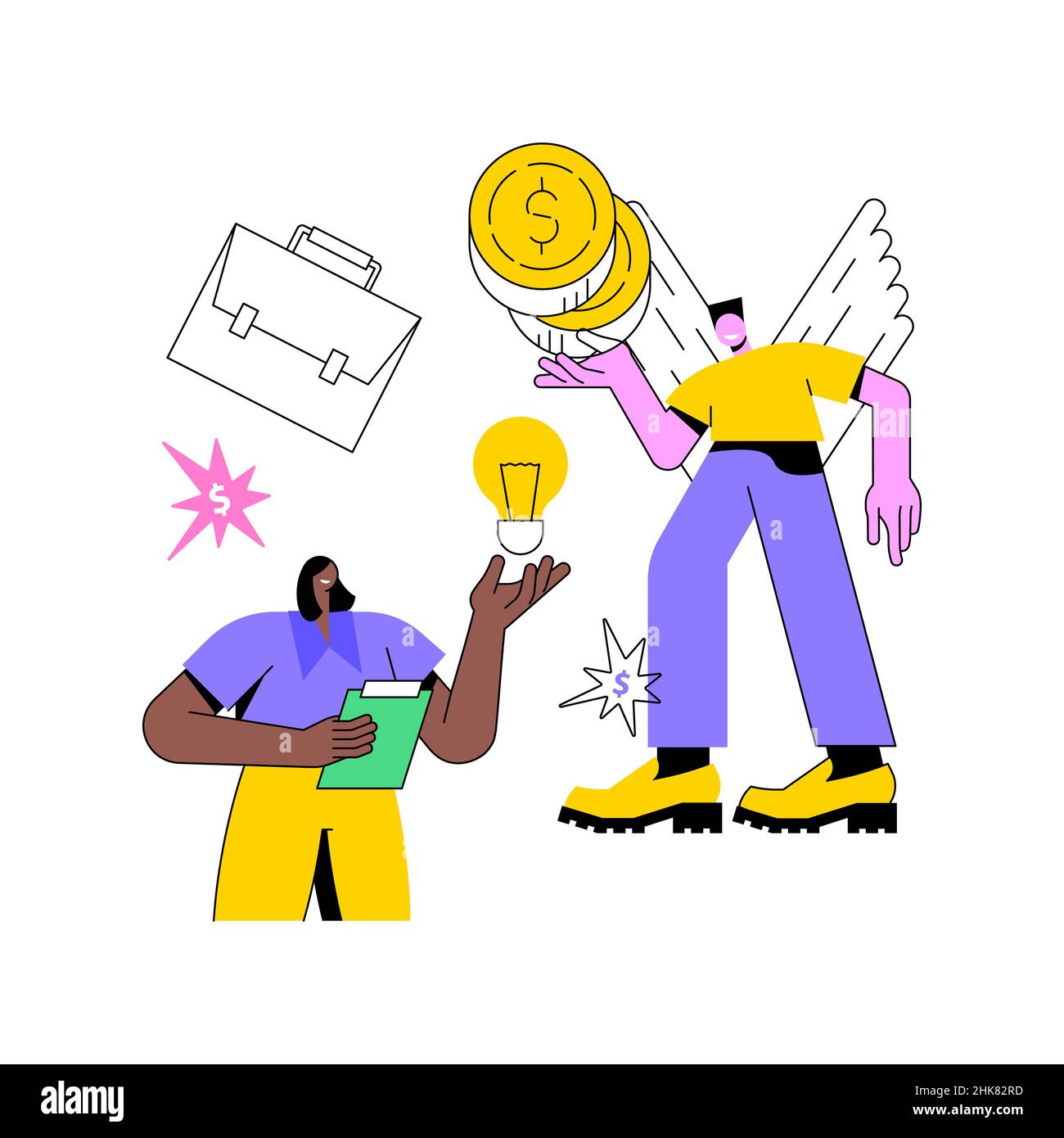 Angel investor abstract concept vector illustration. Startup financial ...