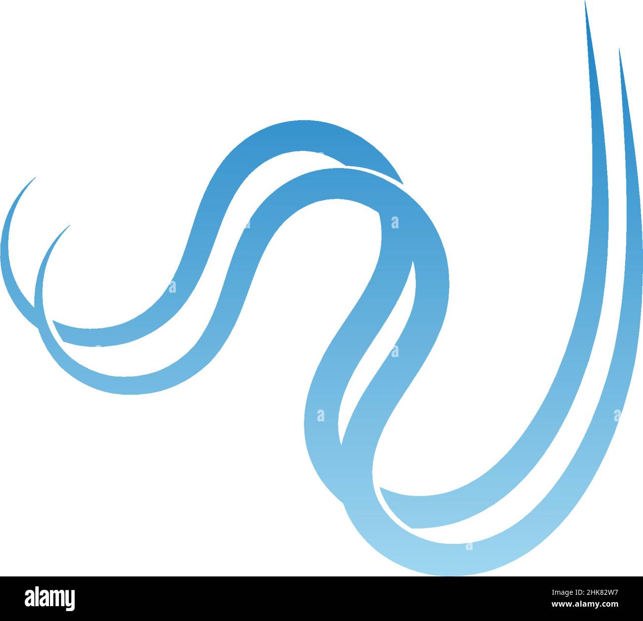 Two simple water wave lines illustration logo icon template Stock ...