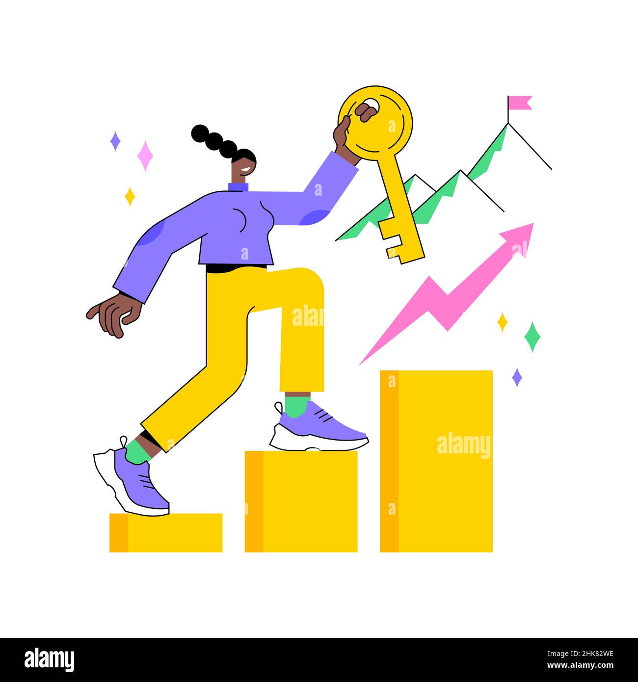 Key to success abstract concept vector illustration. Business success ...