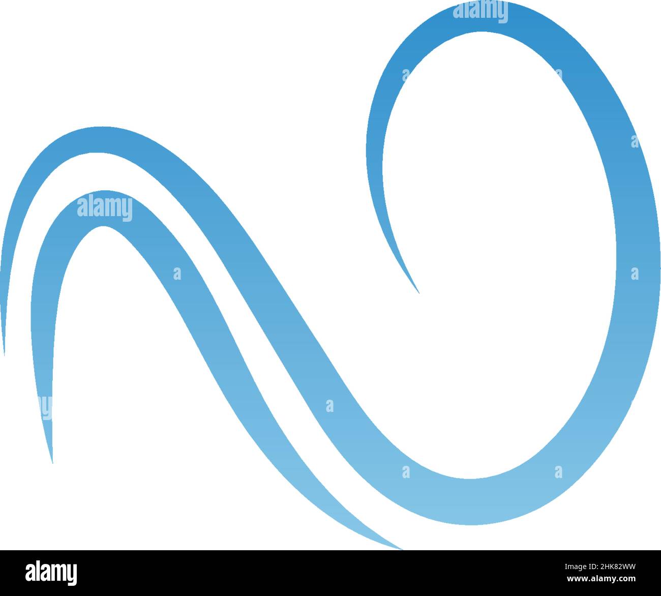 Two simple water wave lines illustration logo icon template Stock ...