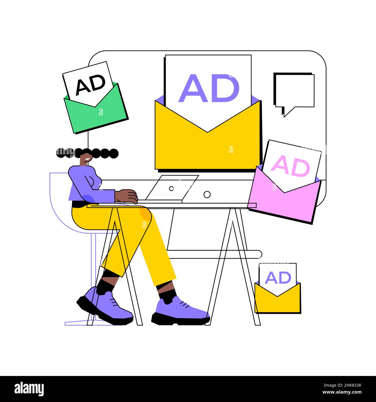 Push advertising abstract concept vector illustration. Push ...
