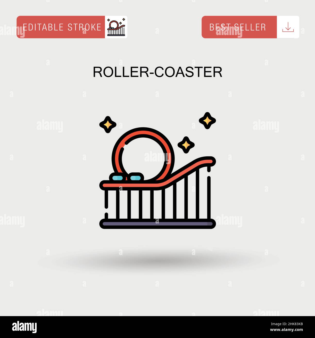 Roller-coaster Simple vector icon Stock Vector Image & Art - Alamy