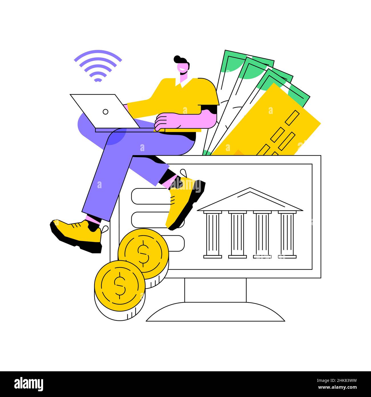 Open banking platform abstract concept vector illustration. Online ...