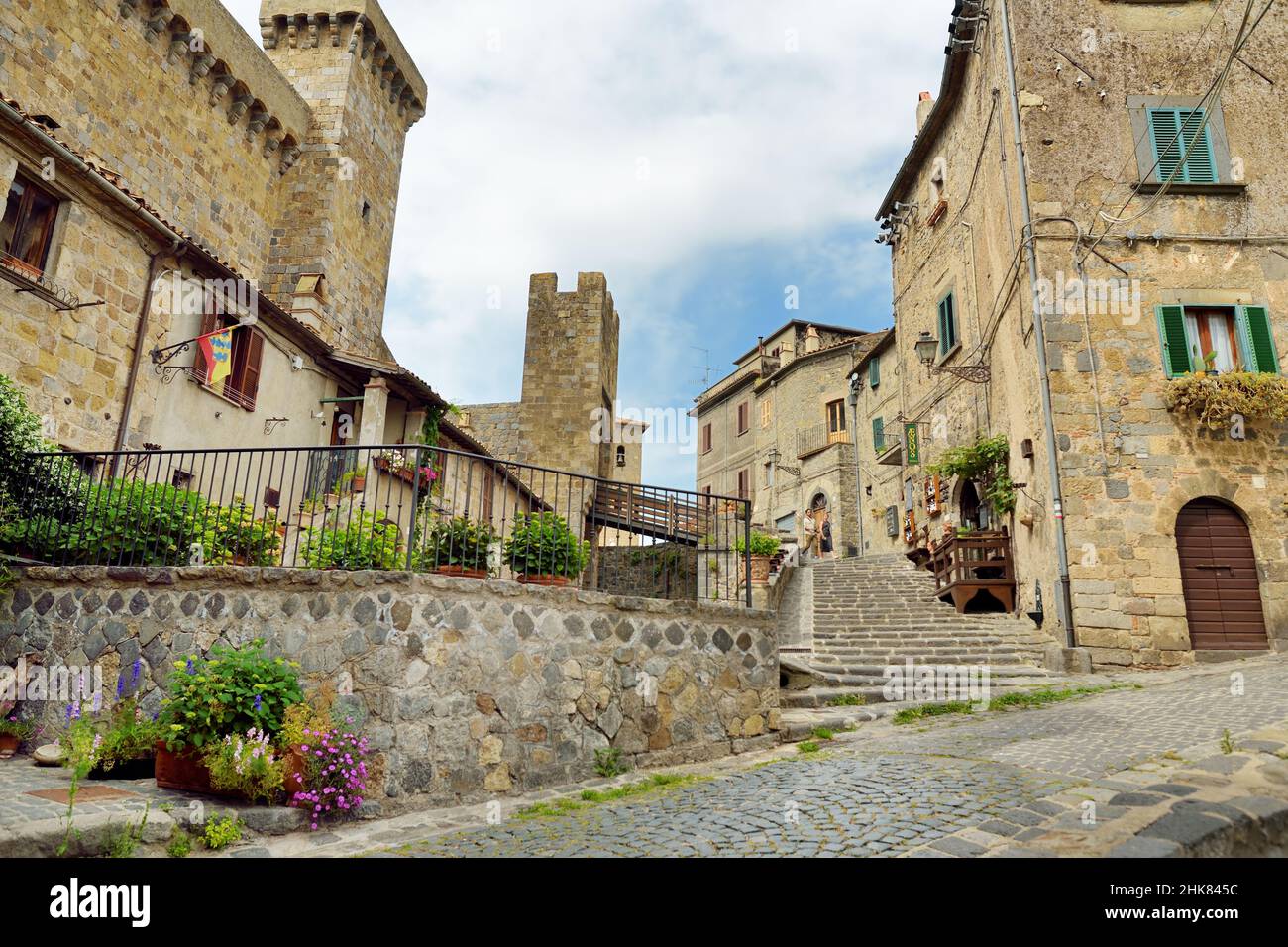 BOLSENA, ITALY - JUNE 9, 2019: Medieval streets of picturesque resort ...