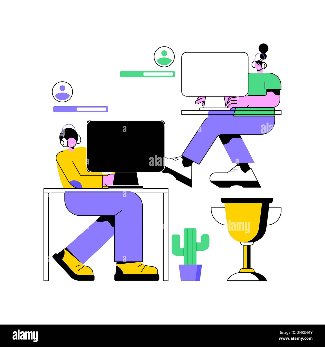 Office esport competition abstract concept vector illustration. Video ...