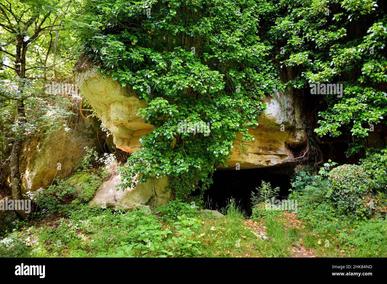 Old caves dug into the tuff rock and used for human habitation in ...