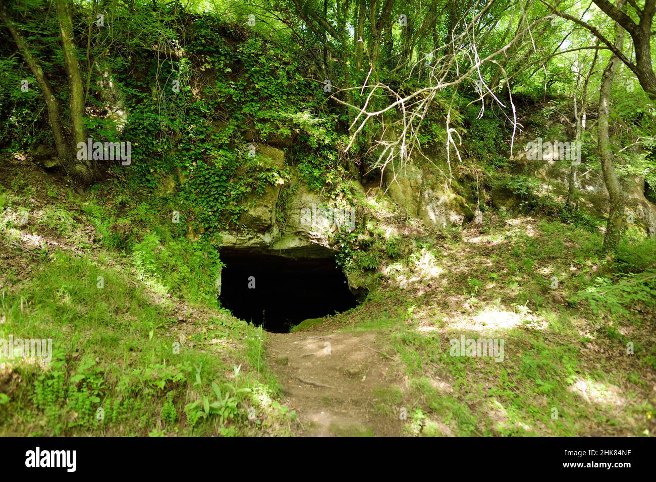 Old caves dug into the tuff rock and used for human habitation in ...
