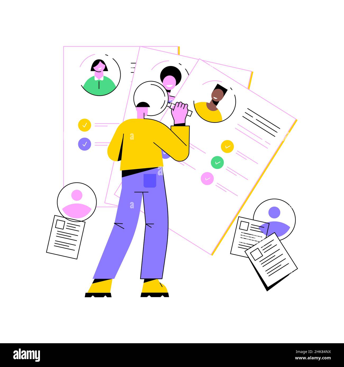 Candidates abstract concept vector illustration. Candidate list, talent ...