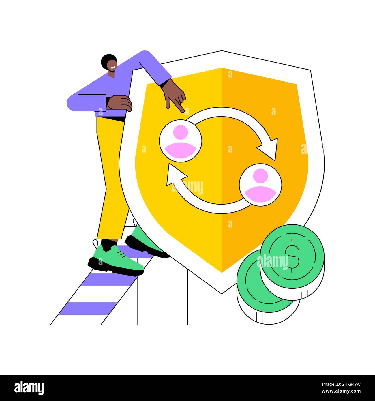 Peer-to-Peer insurance abstract concept vector illustration. P2P ...
