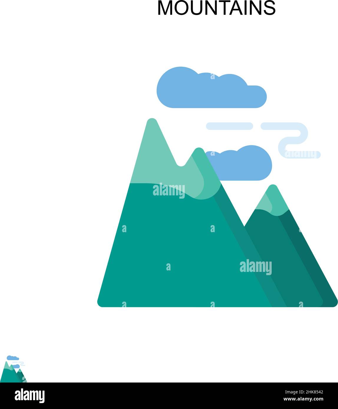 Mountains Simple vector icon. Illustration symbol design template for ...