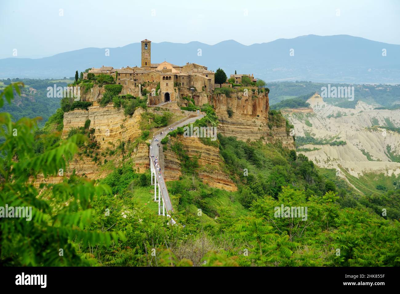 Summer evening view of famous Civita di Bagnoregio village, located on ...