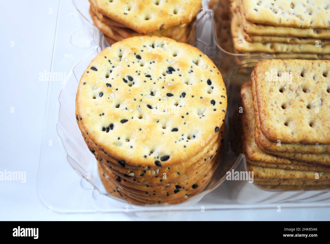 Packaged Multi Flavored Gourmet Crackers Stock Photo - Alamy