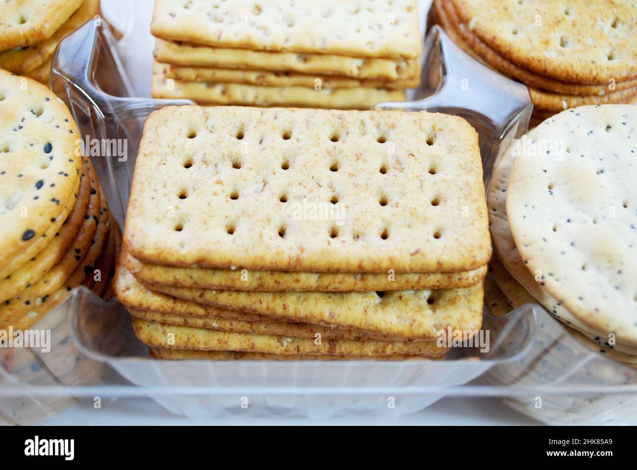Packaged Multi Flavored Gourmet Crackers Stock Photo - Alamy