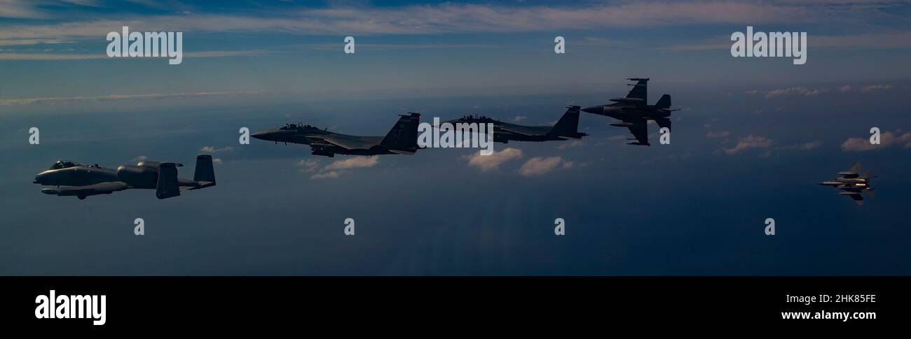 A formation of 4th generation fighter jets from the 40th Flight Test ...