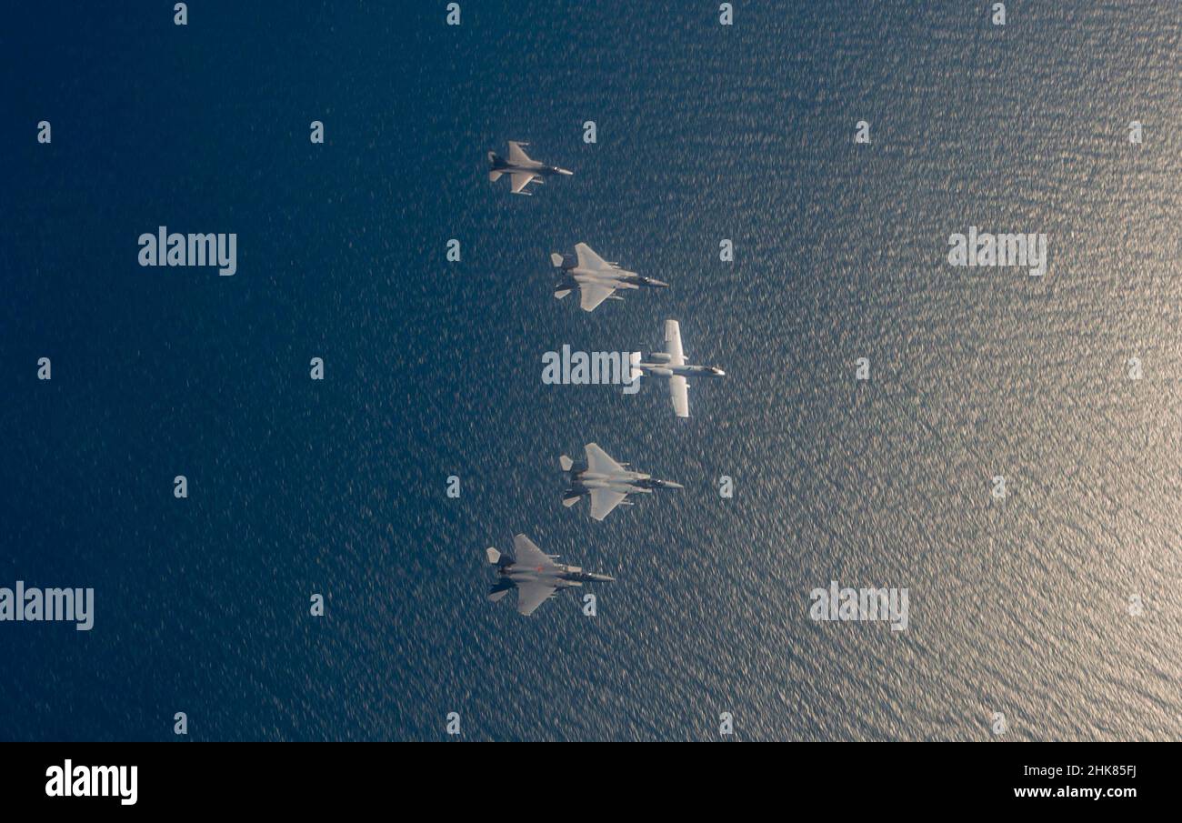 A formation of 4th generation fighter jets from the 40th Flight Test ...